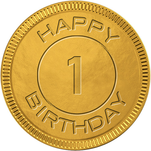Happy Birthday 1 - Foiled Again! Chocolate Coins