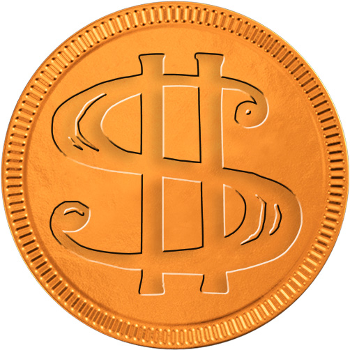 Dollar Sign #2 - Foiled Again! Chocolate Coins