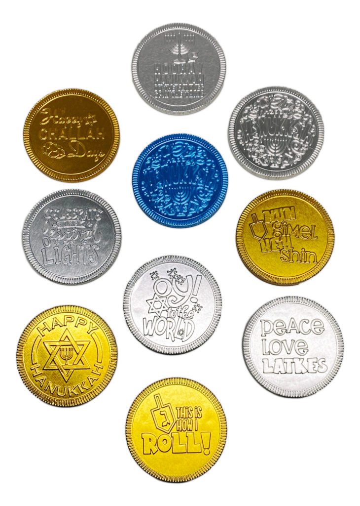 Hanukkah Chocolate Coins “Gelty Pleasures” - Foiled Again! Chocolate Coins